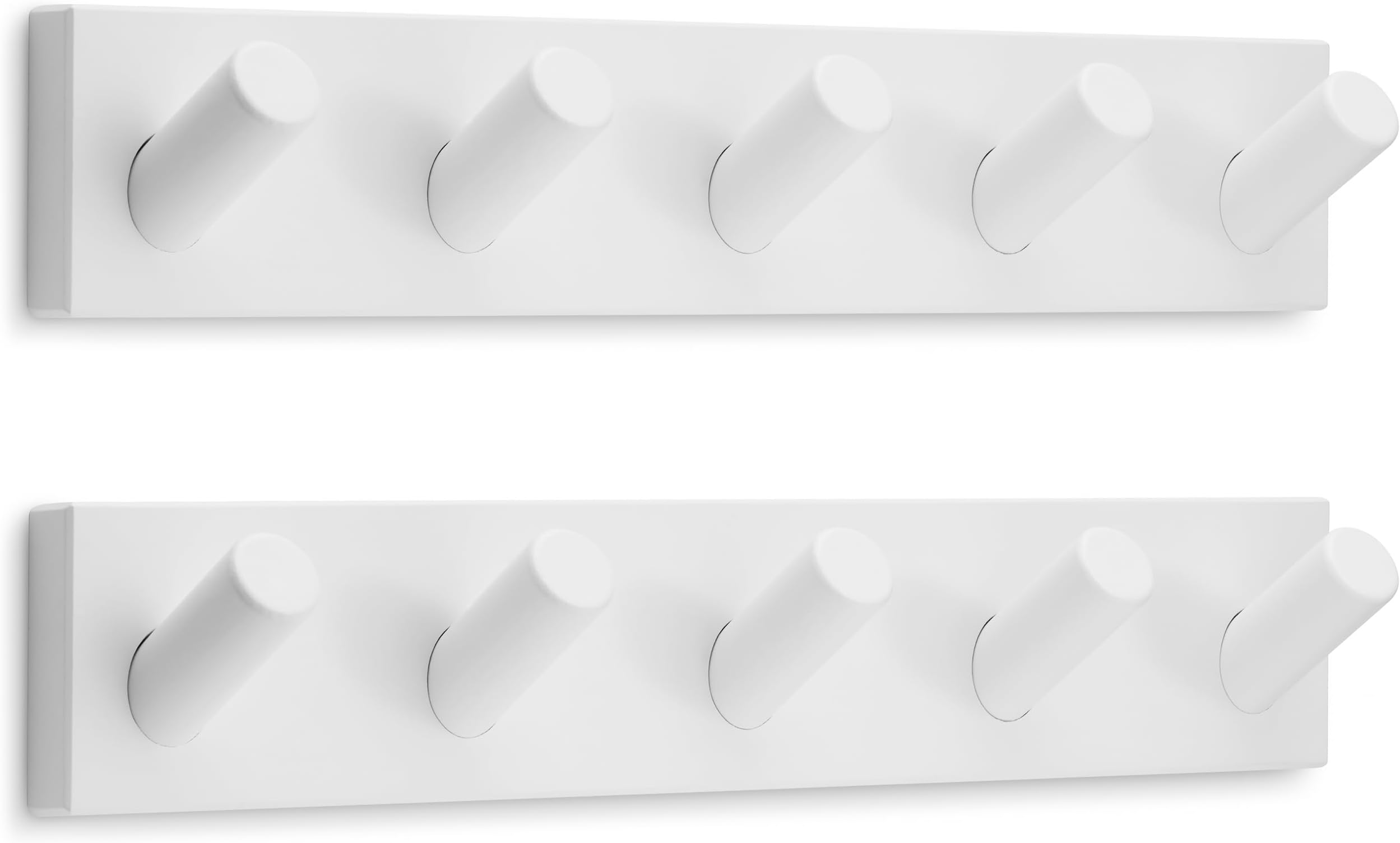 Amazon.com: PegandRail White Wall Mounted Coat Rack with Satin Nickel ...