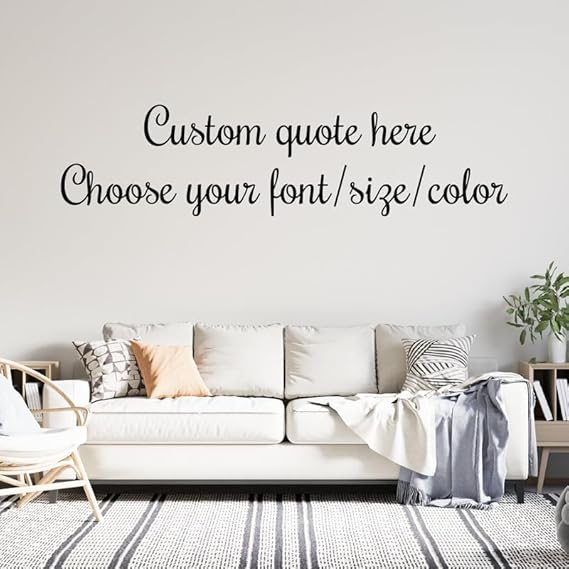Amazon.com: generic Custom Large Wall Quote Decal - Custom Quotes Vinyl ...
