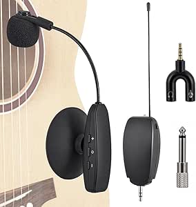 PASIVOLE UHF Wireless Musical Instruments Microphone with Suction Cup ...