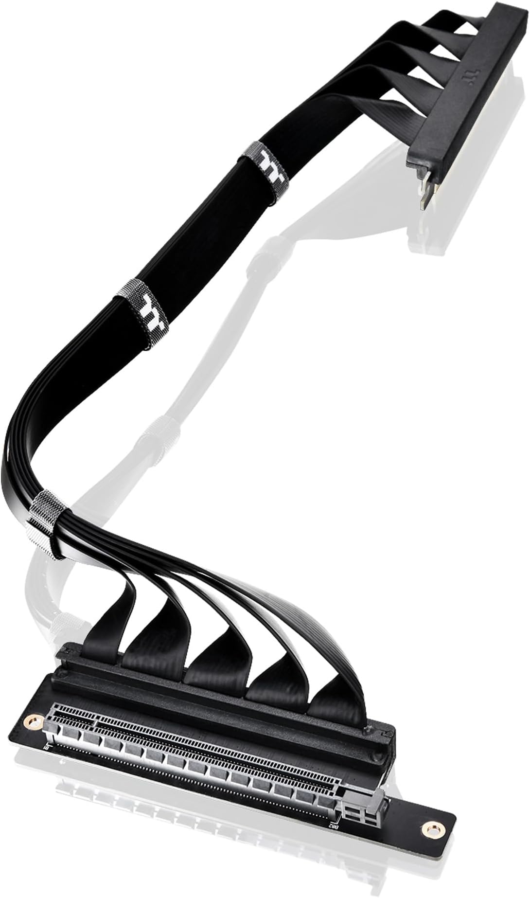 Amazon | Thermaltake PCI-E 4.0 Dual 90 Degree Riser Cable 400mm Black ...