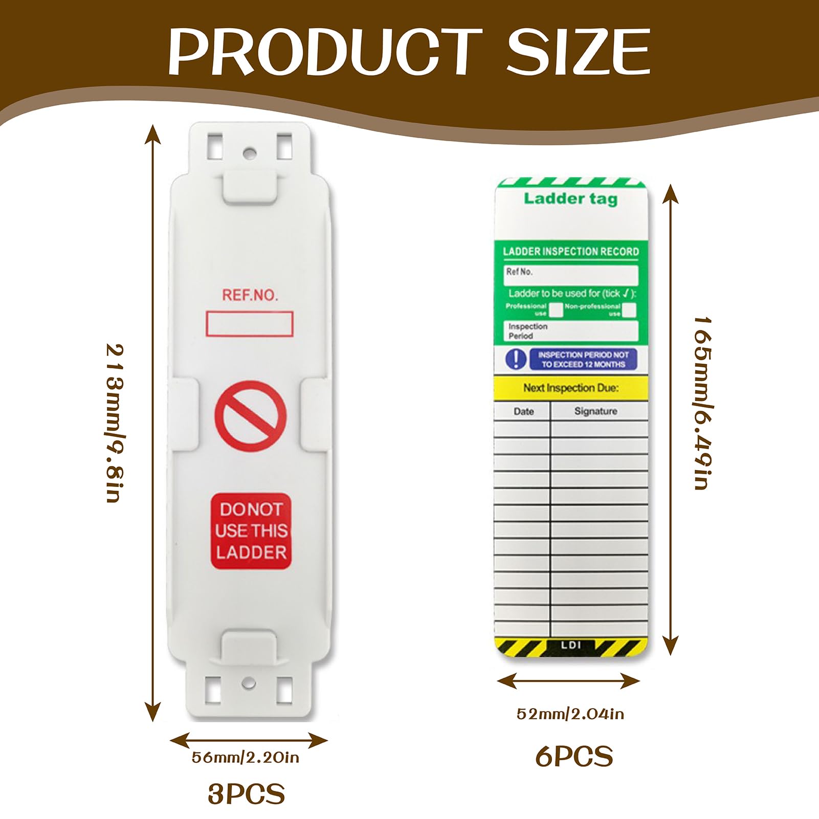 Ladder Tags, Weatherproof Access Inspection Record Kit with 3 Holders 6 ...