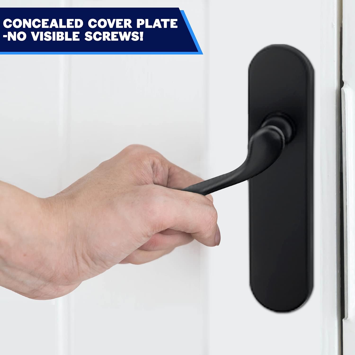 Black Latch Handle for Internal and External Doors. Urfic Geneva Set of ...