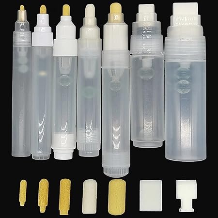 Amazon.com: RUNRAYAY 14Pcs Refillable Paint Marker Set, 7Pcs Empty ...