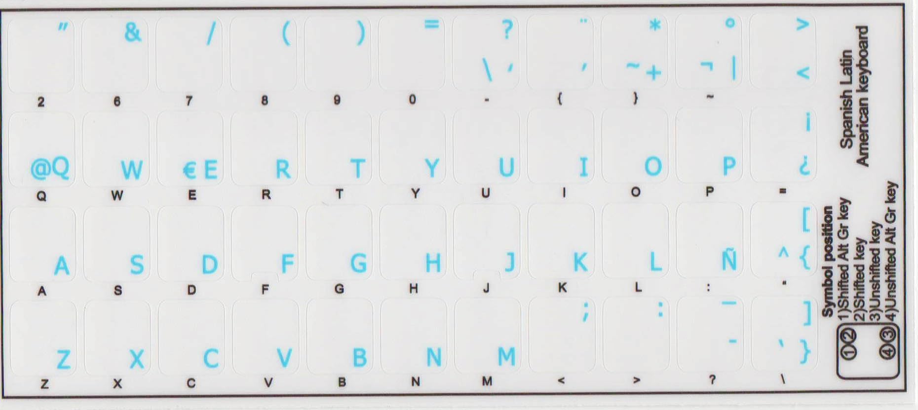 Amazon.com: SPANISH (LATIN AMERICAN) KEYBOARD STICKERS with RED ...