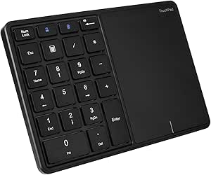 Wireless Number Pad with Touchpad,Dual Mode (2.4G Wireless+Bluetooth ...