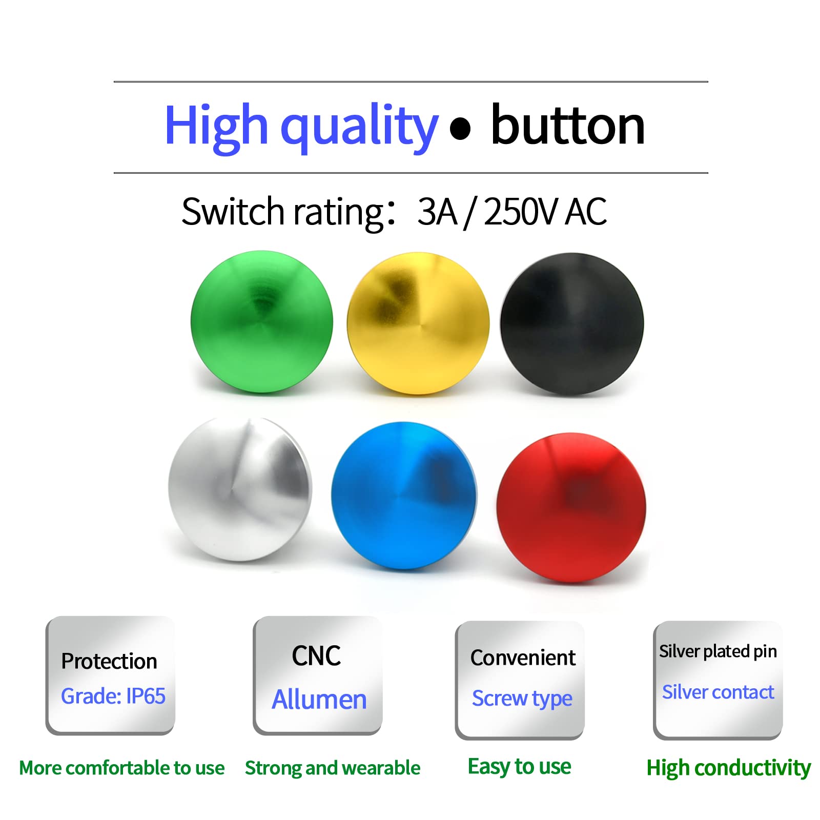 Snapklik.com : (2 Pcs) 16mm Waterproof IP65 Metal Momentary Mushroom ...