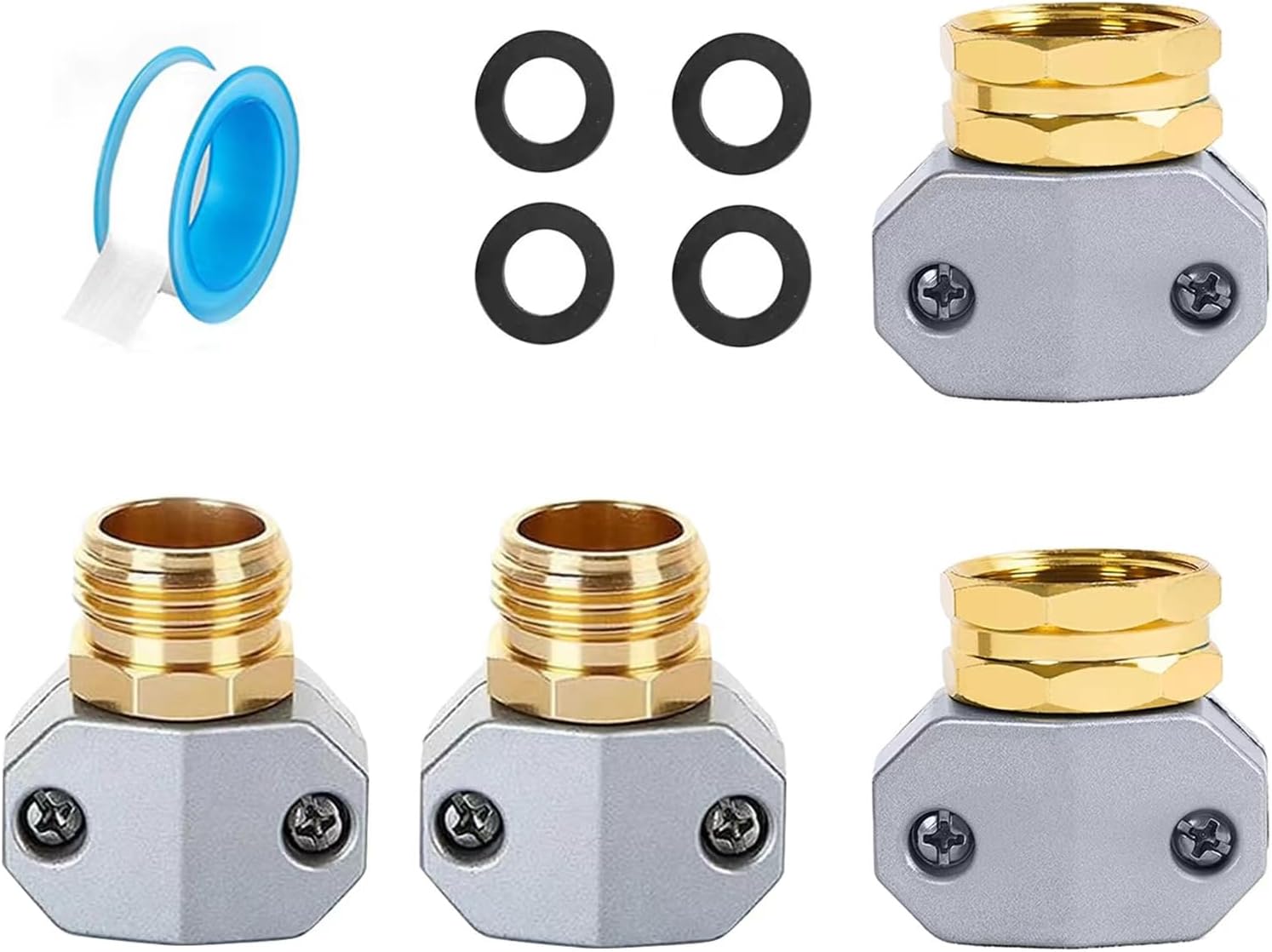 Amazon.com: Garden Hose Repair Connector Fitting, Aluminum Female and ...