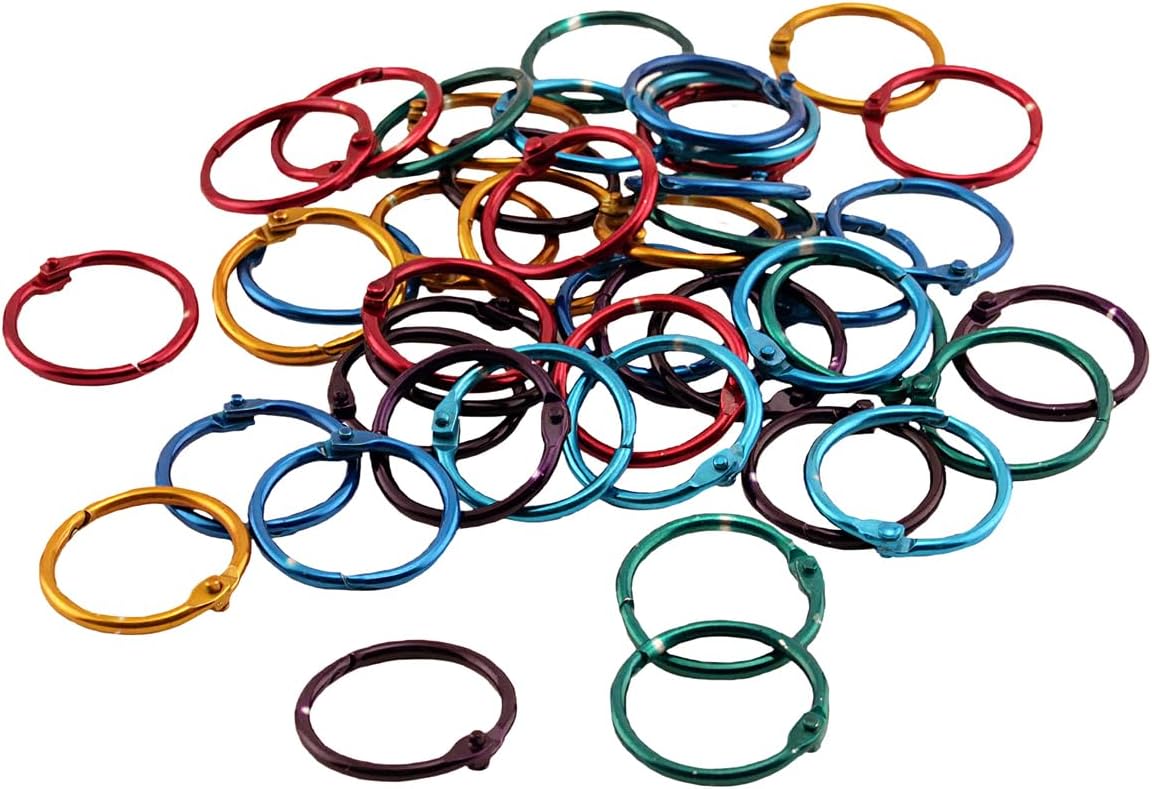Amazon.com : 100 Pieces Colors Binder Ring Book Ring, Loose Leaf Binder ...