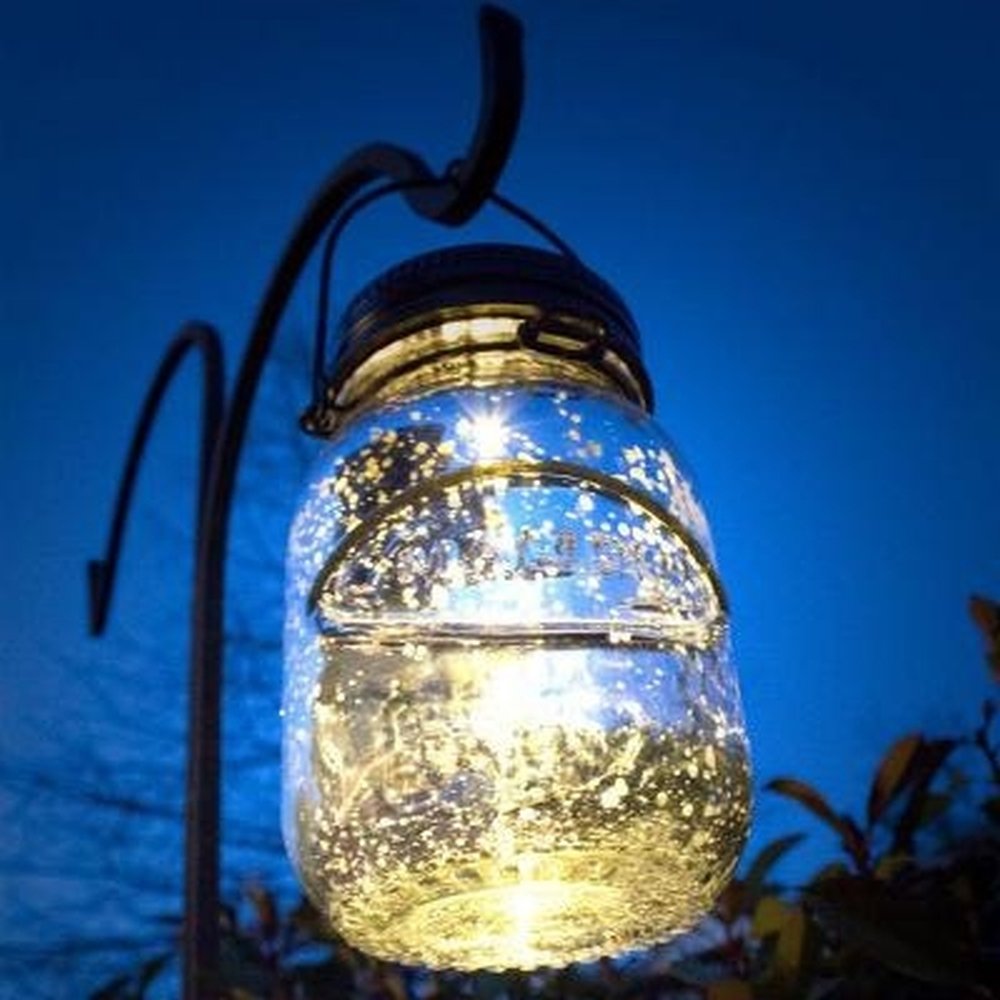 Malibu Solar Mason Jar LED Lamp. Glass Firefly Jars That Light Up The ...