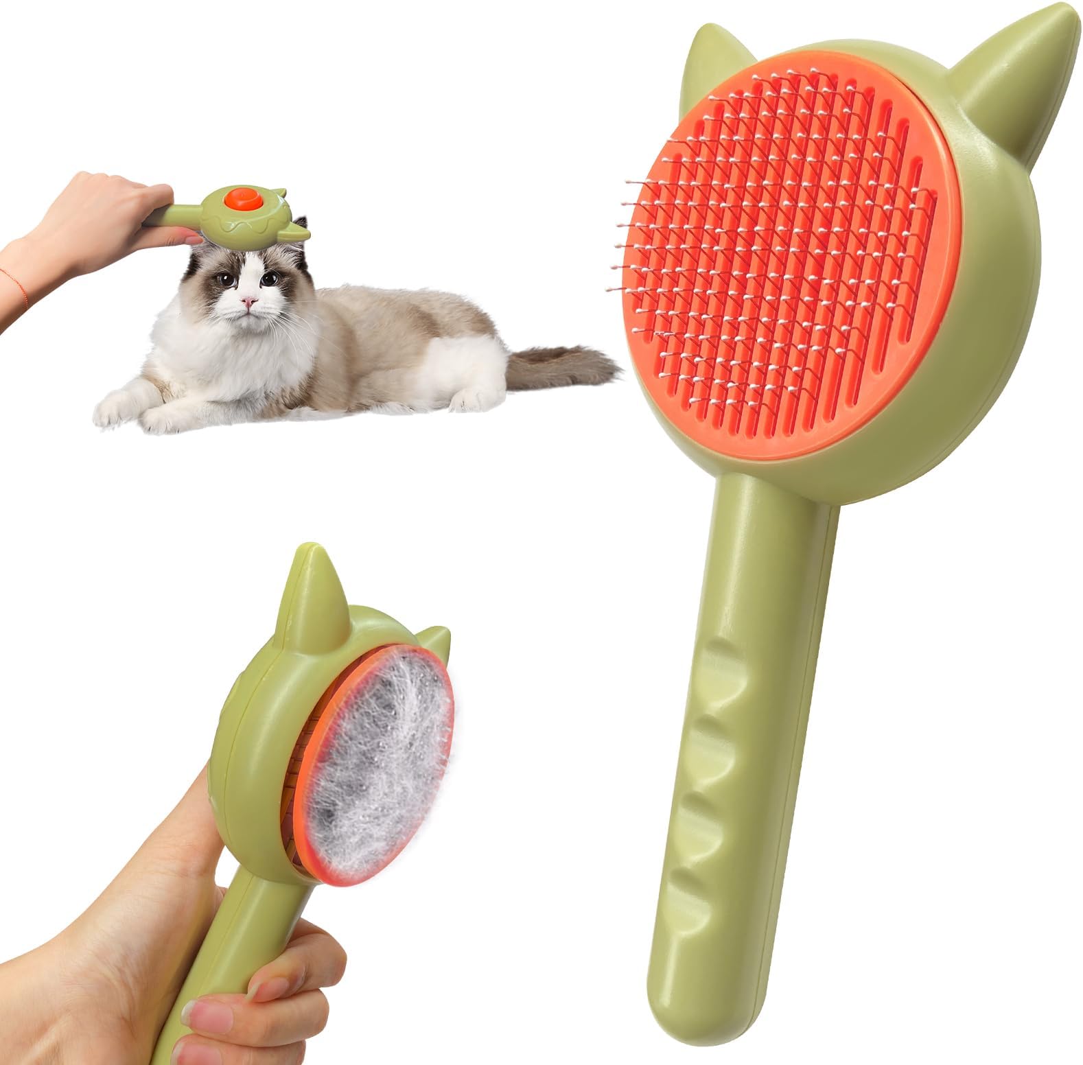 Amazon.com : Pet Hair Cleaner Brush Cat Brush for Shedding,Self ...