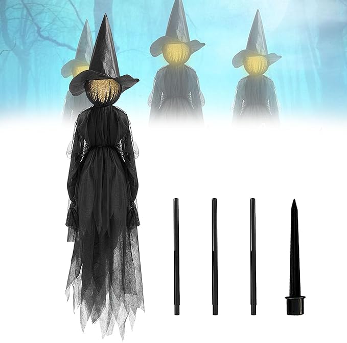 Amazon.com : Generic Halloween Outdoor Witches Statue with Sound ...