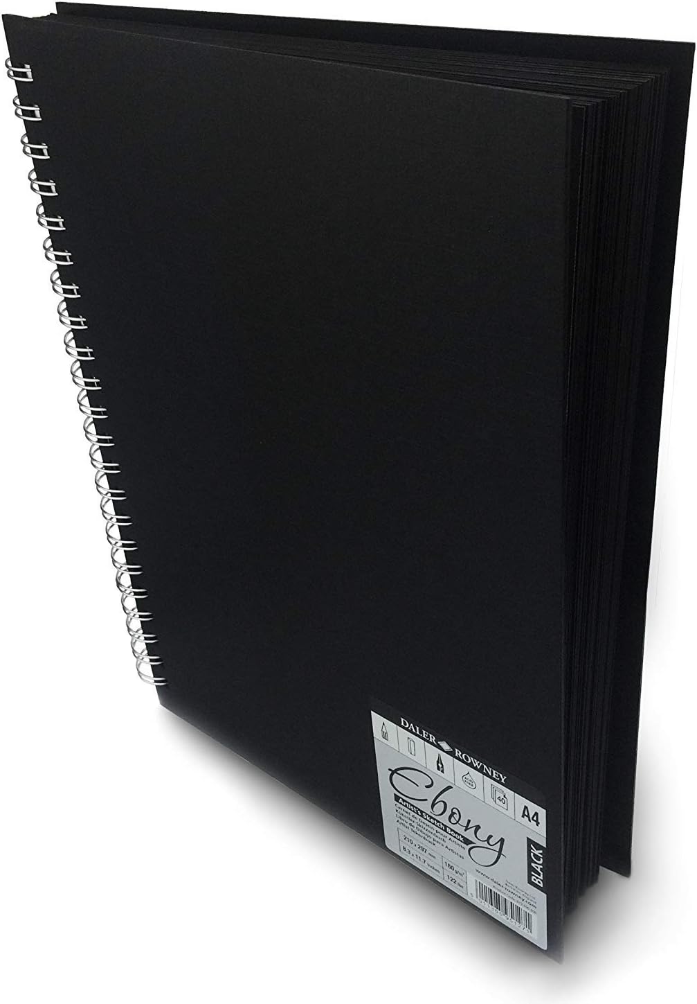 Daler Rowney - Ebony Artist's Hardback Sketch Book - 180gsm - 40 Wire ...