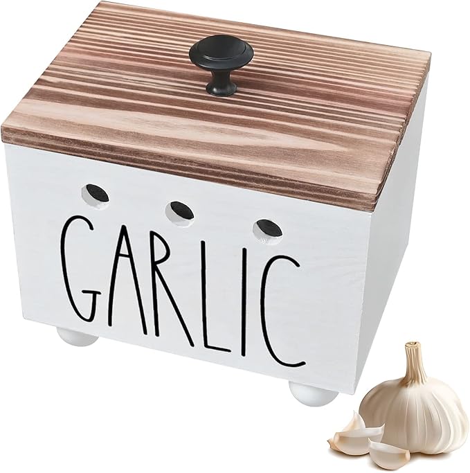 Amazon.com: CHONIC Garlic Keeper, Farmhouse Garlic Holder for Counter ...