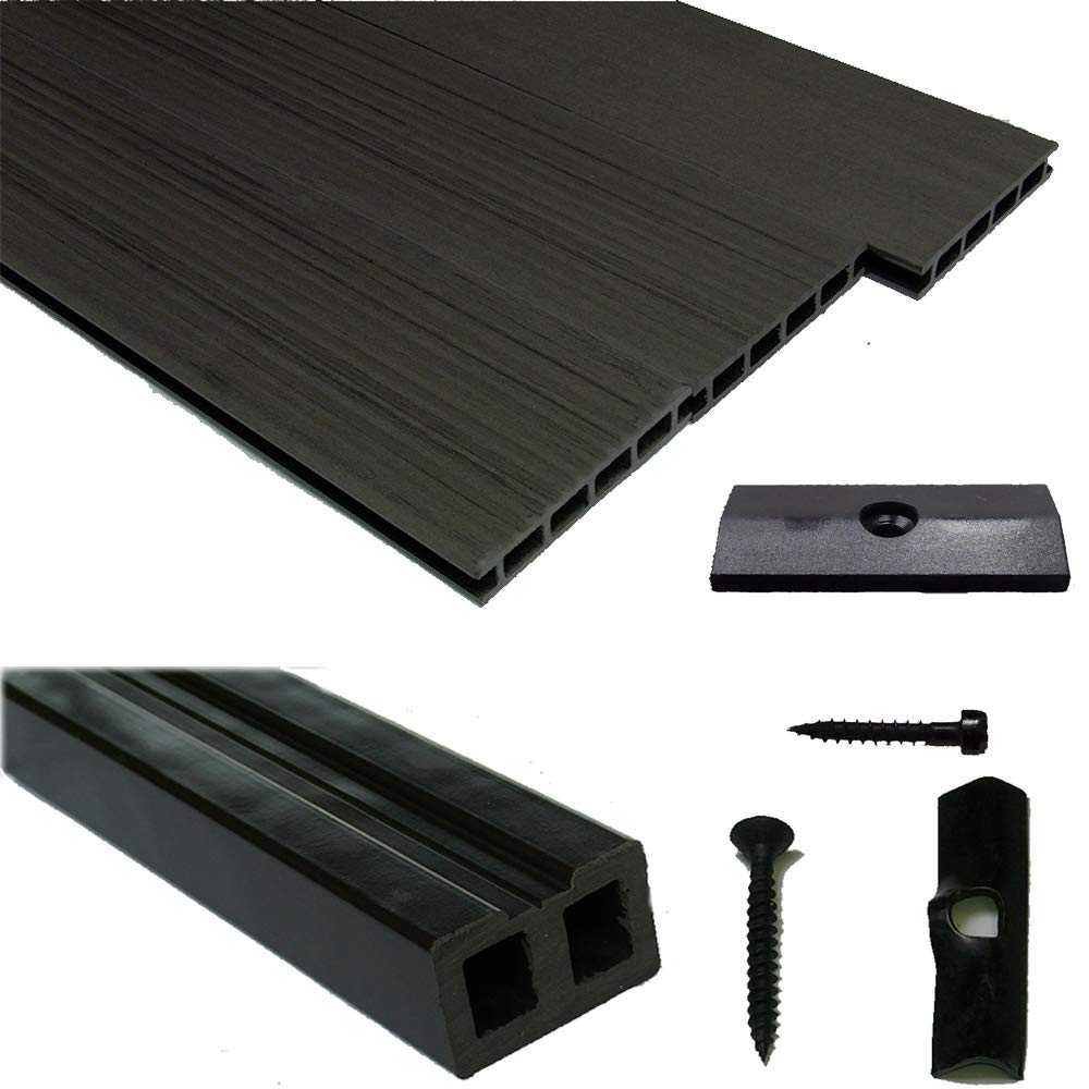 Buy WoodoBasic decking WPC complete set in anthracite includes: WPC ...