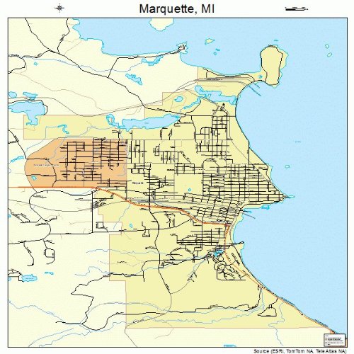 Amazon.com : Large Street & Road Map of Marquette, Michigan MI ...