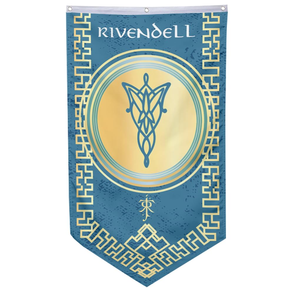 Amazon.com : Rings Flag Middle Earth Rivendell Flags Green banner ...