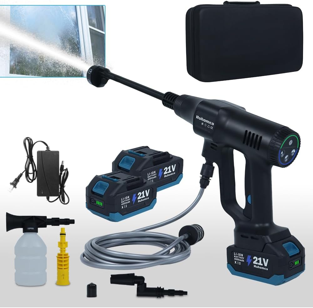 Amazon.com : Huhomco Cordless Pressure Washer Battery Powered 2900PSI ...
