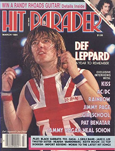Hit Parader Magazine March 1984 (Joe Elliott rom Def Leppard on Cover ...