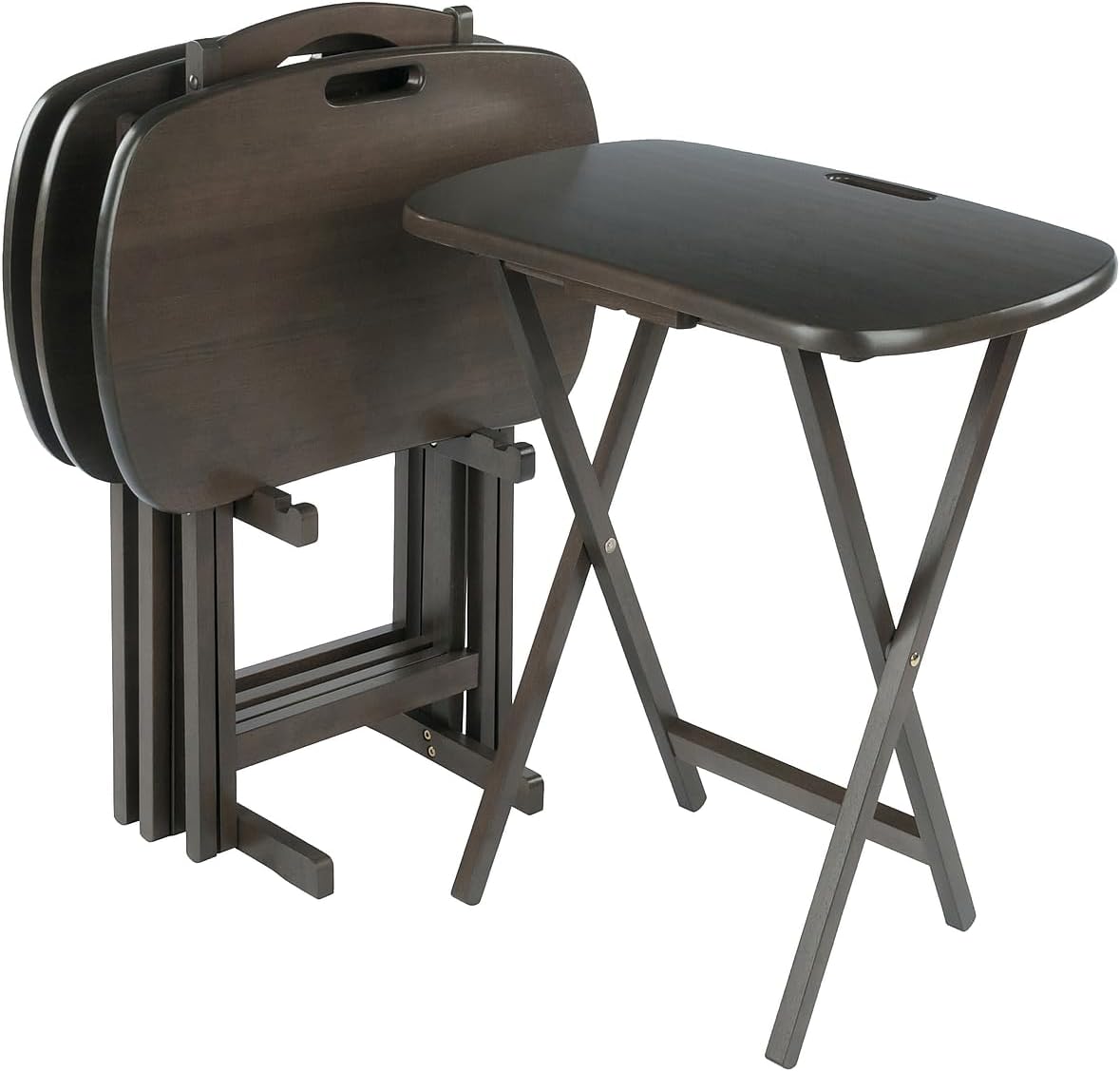 Amazon.com: Linon Home Décor SAMM TV, Gray Tray Table Set, : Home & Kitchen