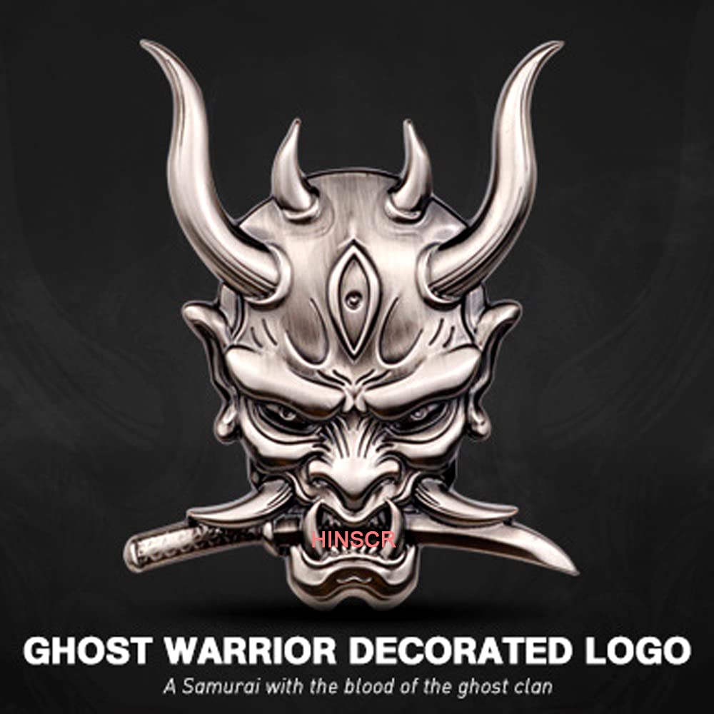 Snapklik.com : HINSCR Demon Emblem Badge Car 3D Samurai Devil Metal ...