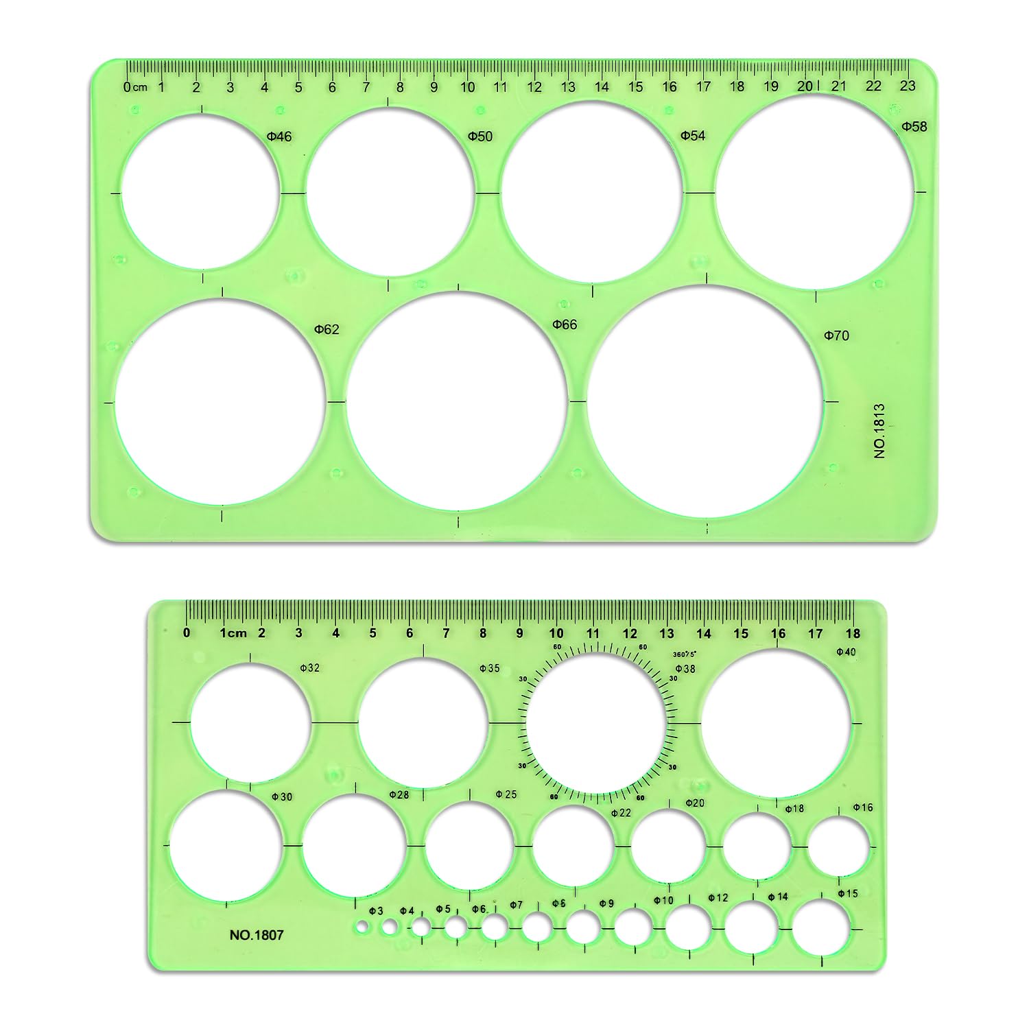 Amazon.com : 2pcs Circle Template Ruler, Plastic Circle Stencil for ...