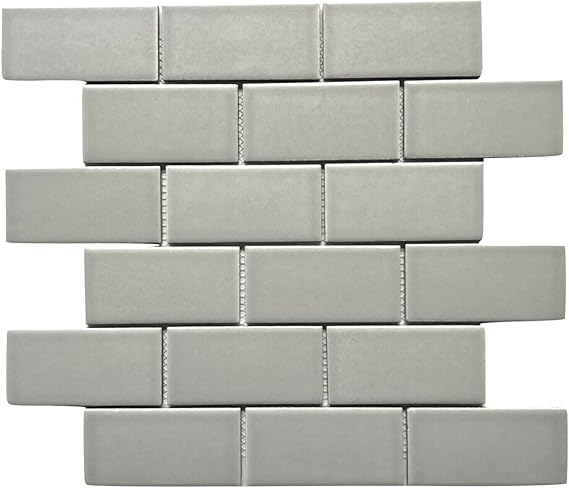 2x4 Gray Matte Subway Ceramic Tile Kitchen Backsplash Bathroom (1 Sheet ...