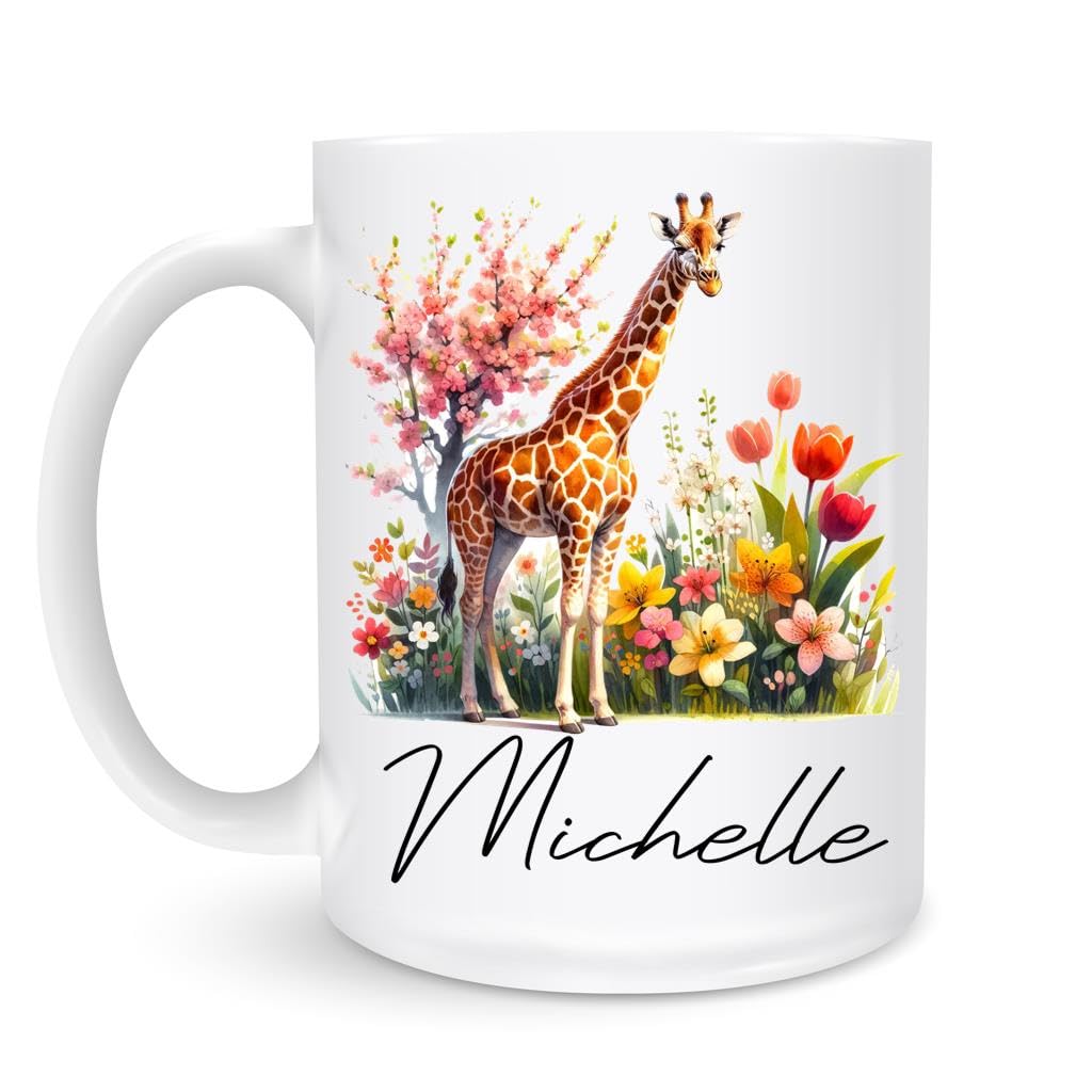 Amazon.com: WANDORIA Graceful Giraffe Coffee Mug, Customized Safari ...