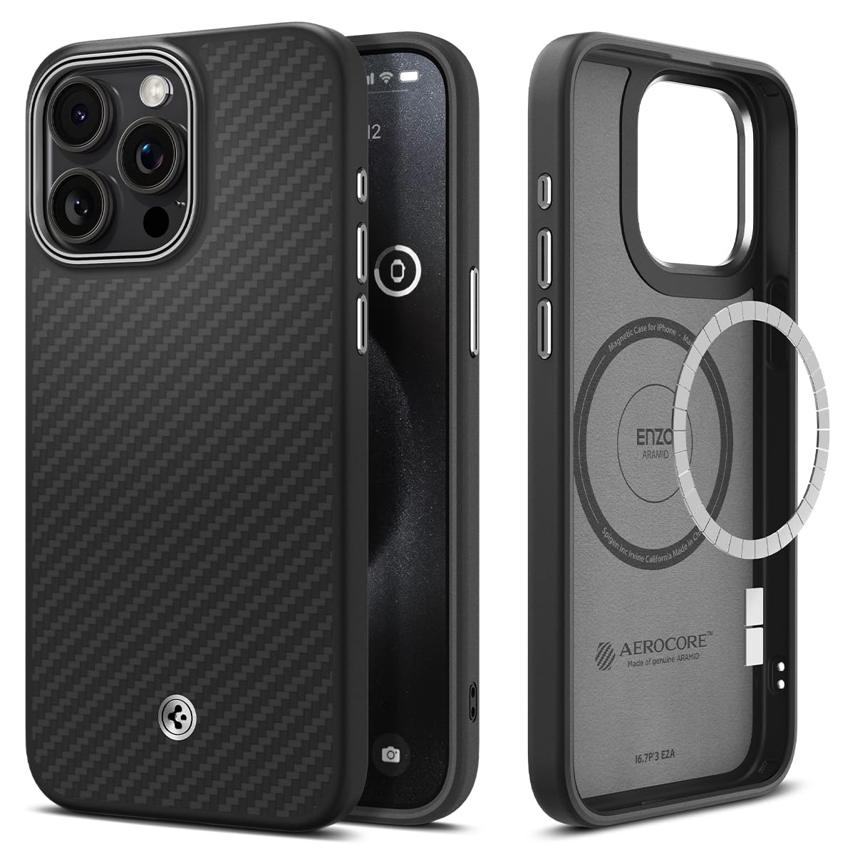 Spigen Enzo Aramid Back Cover Case Compatible with iPhone 15 Pro ...