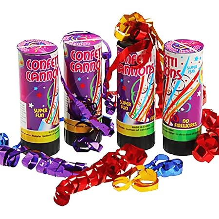 Amazon.com: 2 Pack Silver Confetti Cannons for Indoor/Outdoor ...