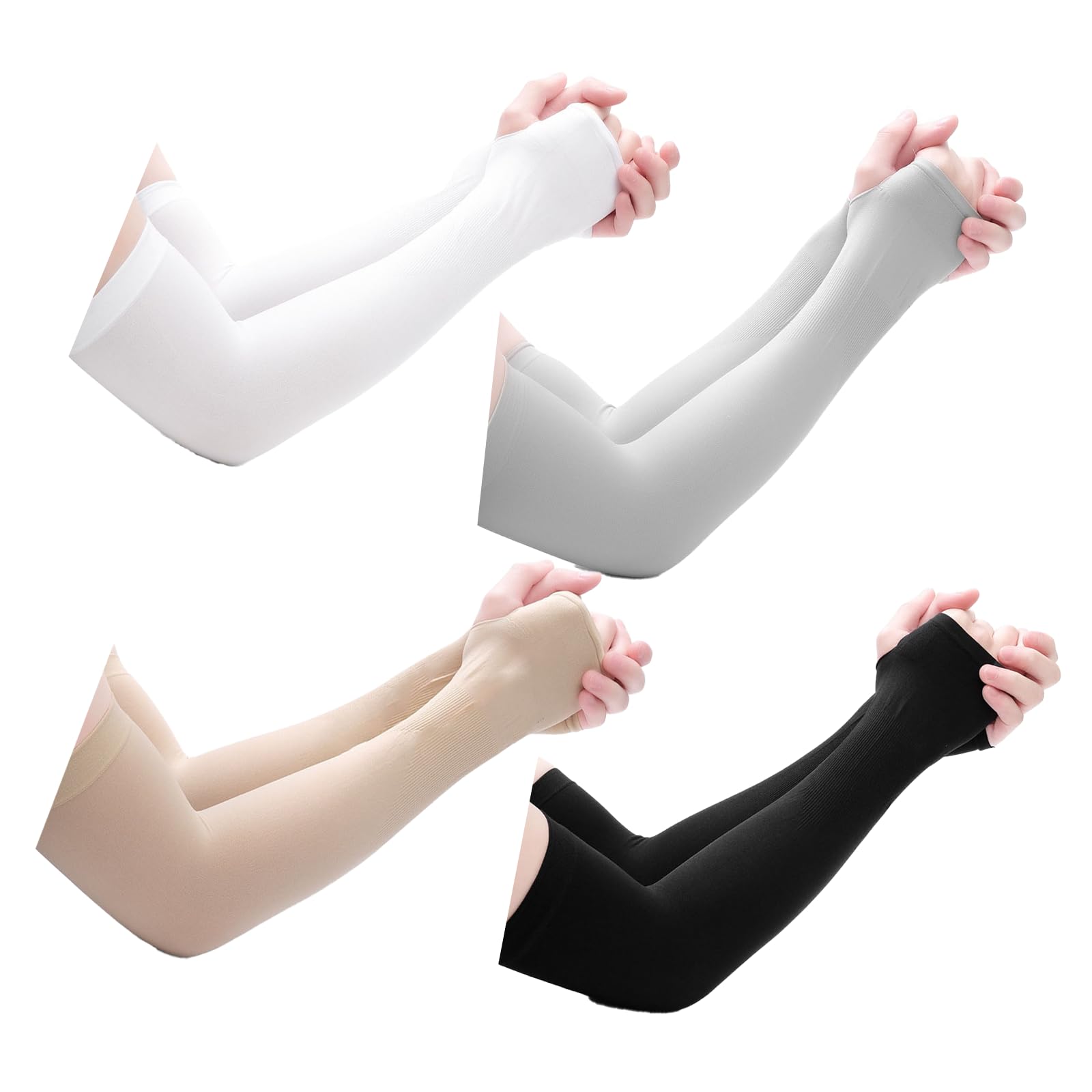 Amazon.com: LiXiongBao 4 Pairs UV Sun Protection Arm Sleeves,UPF 50 ...