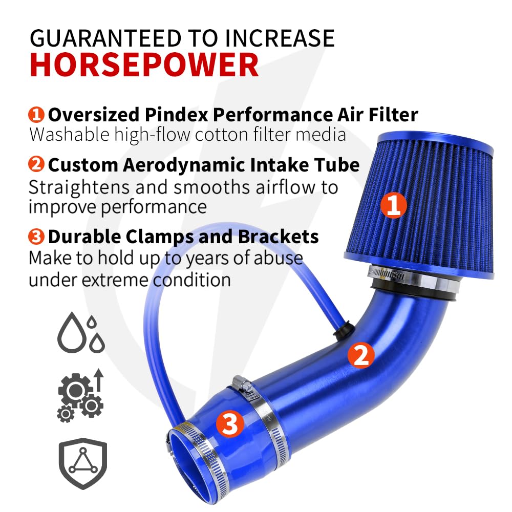 Snapklik.com : BARTOO 3 Cold Air Intake Kit Aluminum Automotive Cold ...
