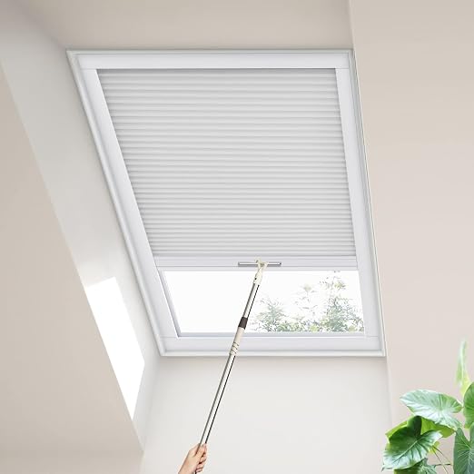 Moonice Skylight Blinds Cordless Roof Honeycomb Window Blinds Light ...