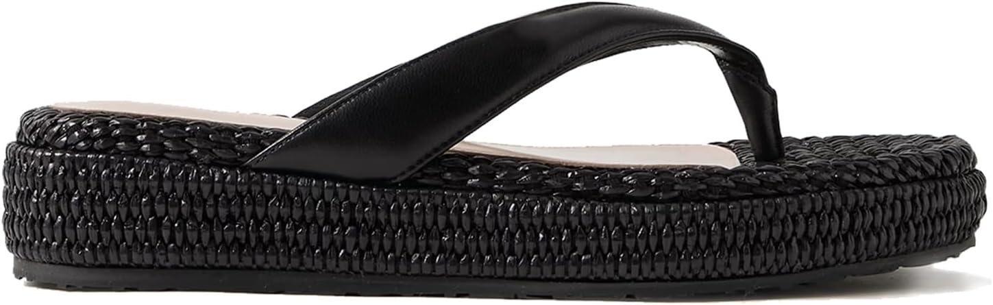 Amazon.com | Raffia Platform Flip Flops for Women Wedge Sandals ...