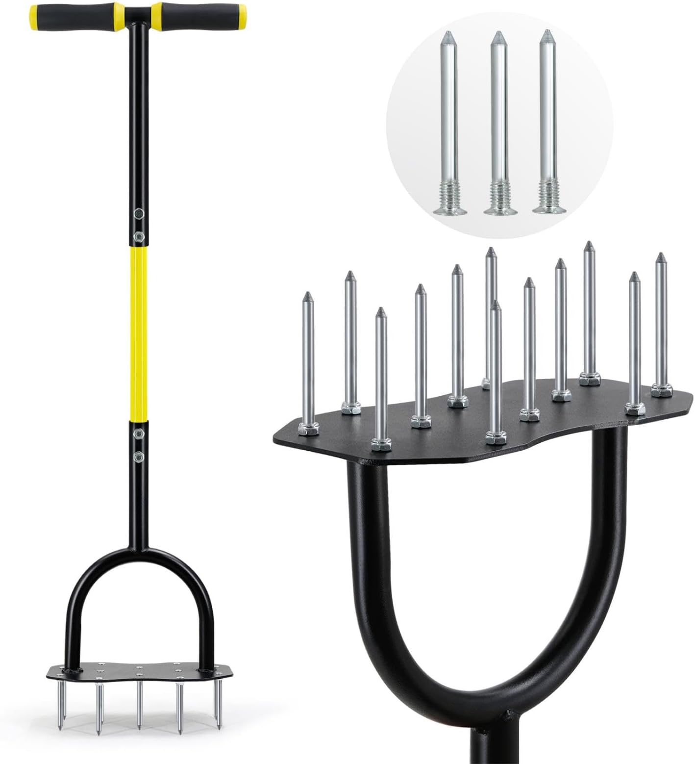 Amazon.com : Jardineer Lawn Aerator Spike Aerating Tool, Updated 36 ...