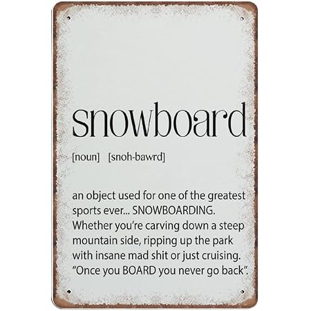 Amazon.com: Fanzi Vintage Look Metal Sign - Snowboarding Snowboard ...