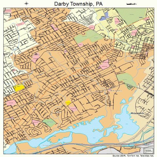 Amazon.com: Large Street & Road Map of Darby Township, Pennsylvania PA ...