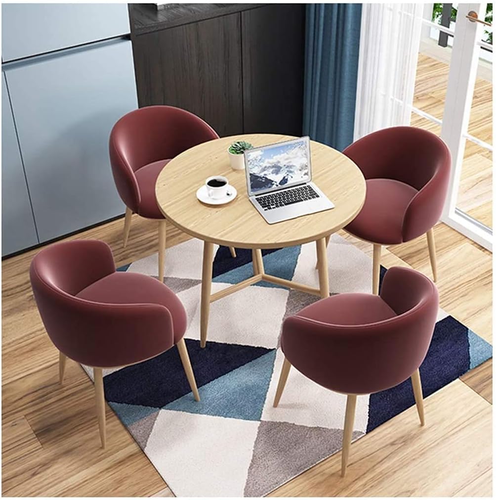 Amazon.com: Round Dining Table Set W/ 4 Chair - Save Space Reception ...