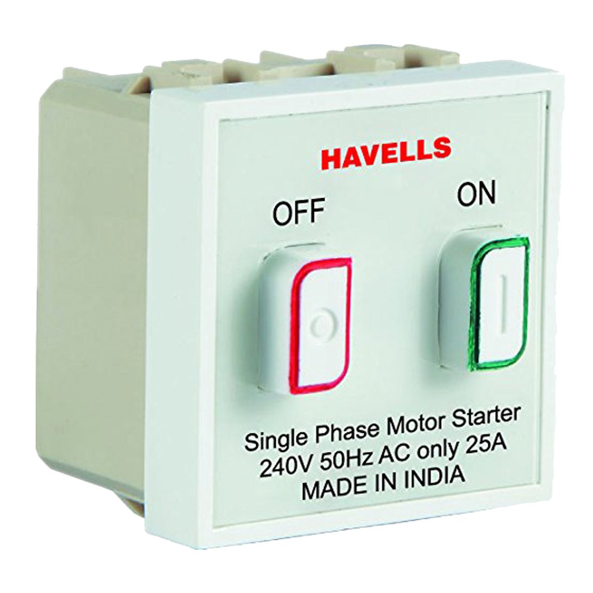 Havells Coral 25A Motor Starter Switch (White) Pack of 21 : Amazon.in ...