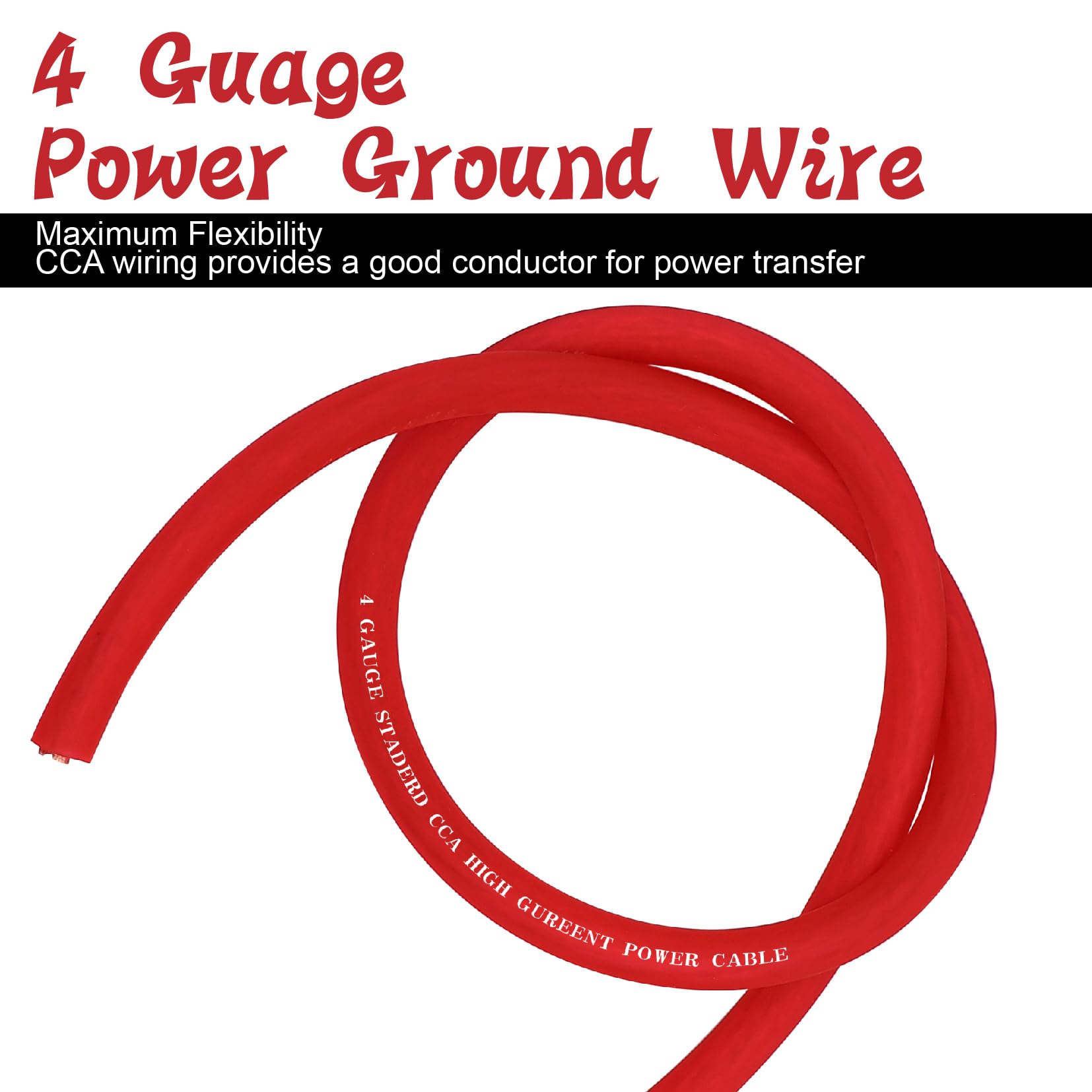 Snapklik.com : 100Ft 4 Gauge Wire Copper Clad Aluminum CAA Primary ...