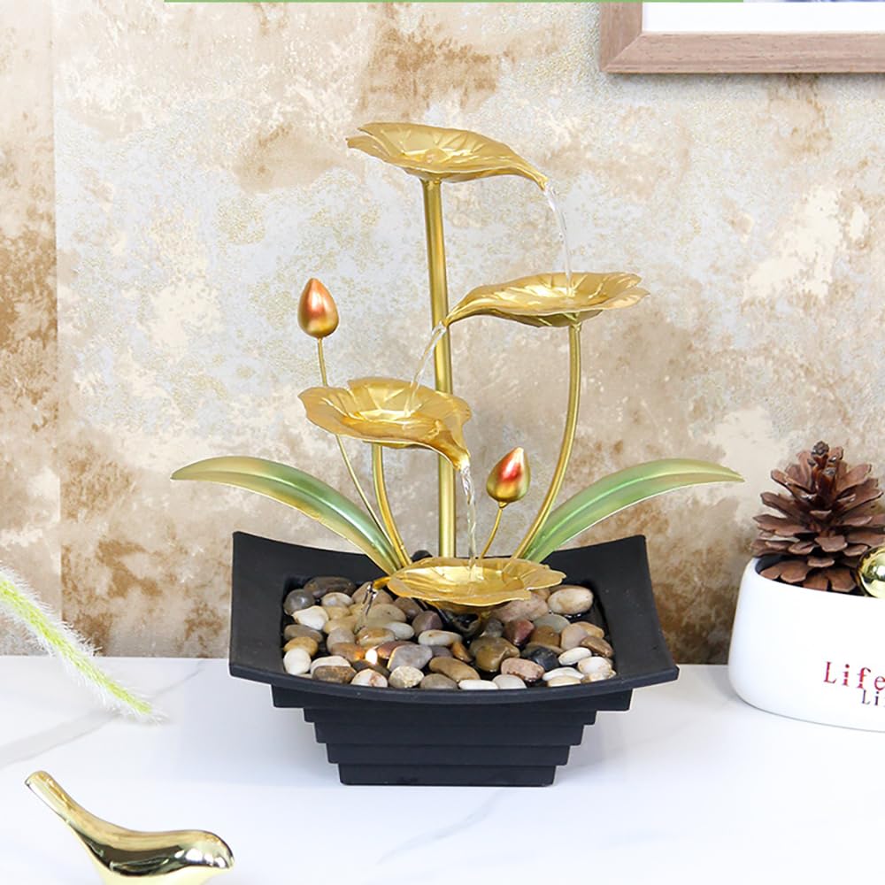 Snapklik.com : Lotus 3 Tier Metal USB Powered Mini Desktop Waterfall ...