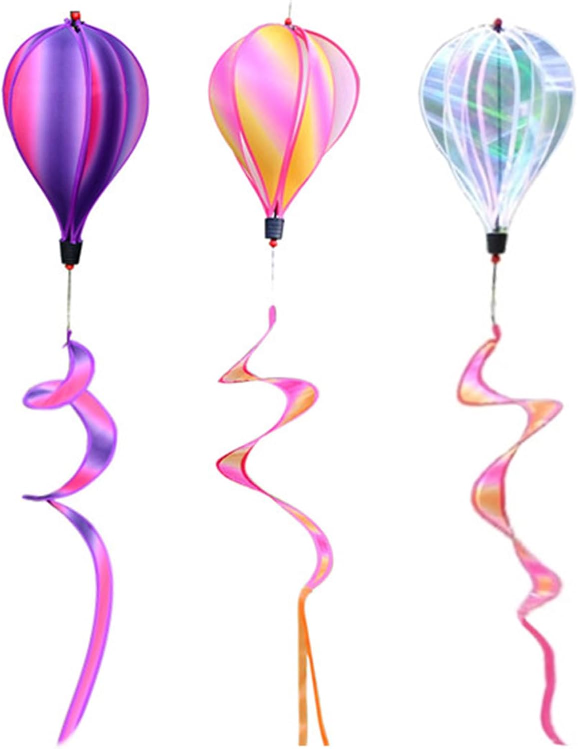 Amazon.com: 3 Pack Rainbow Hot Air Balloon Wind Spinner Garden ...