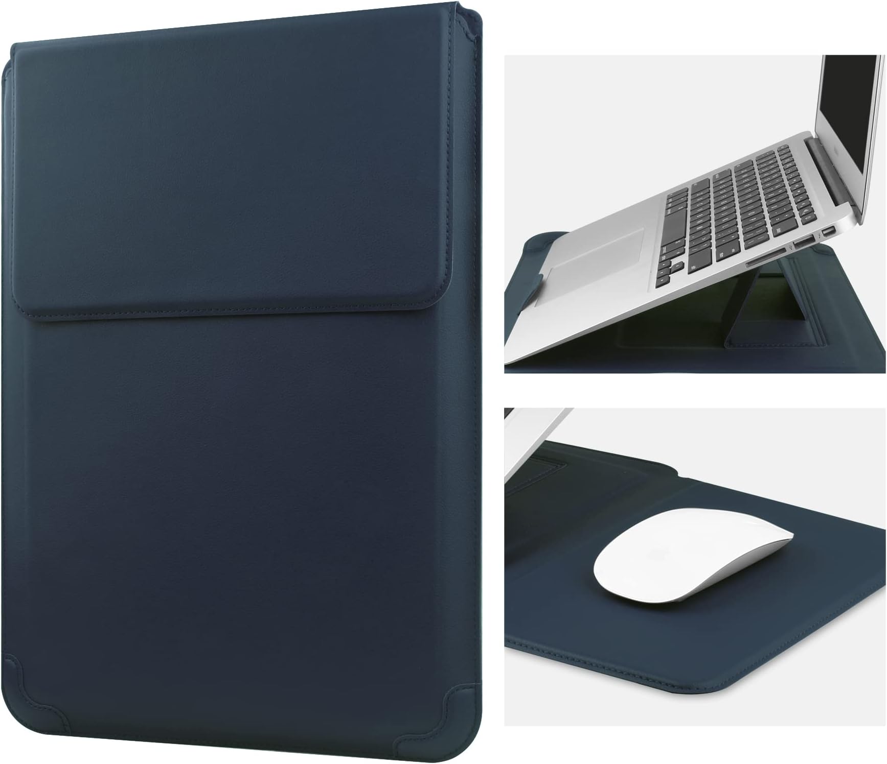 Amazon.com: HoYiXi 14 Inch Laptop Sleeve Case Leather Bag with Stand ...