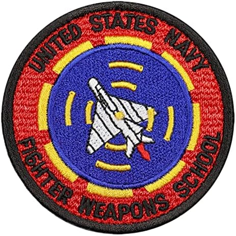 Amazon | ワッペン ベルクロパッチ 面ファスナー メス無し 刺繍 ミリタリー パッチ WappenCook 米海軍 NAVY 戦闘兵器学校 トップガン サバゲー ベルクロ マジック ...