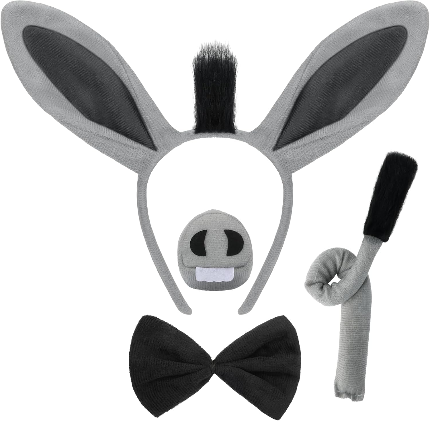 Amazon.com: Mototo 4 PCS Donkey Costume Accessories Set Donkey Ears ...