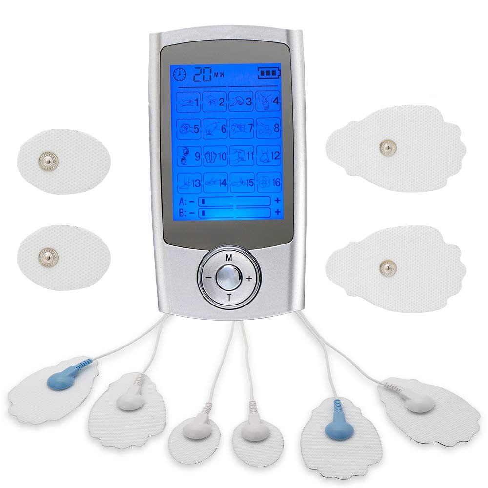 Dual Channel Tens Unit Muscle Stimulator 16 Modes Portable Massager ...