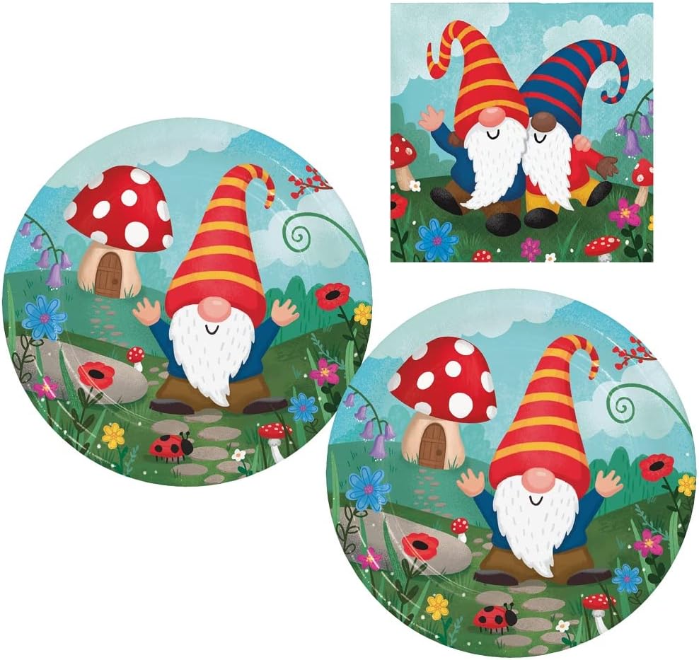 Amazon.com: Gnomes Themed Party Supply Pack | Bundle Includes Paper ...