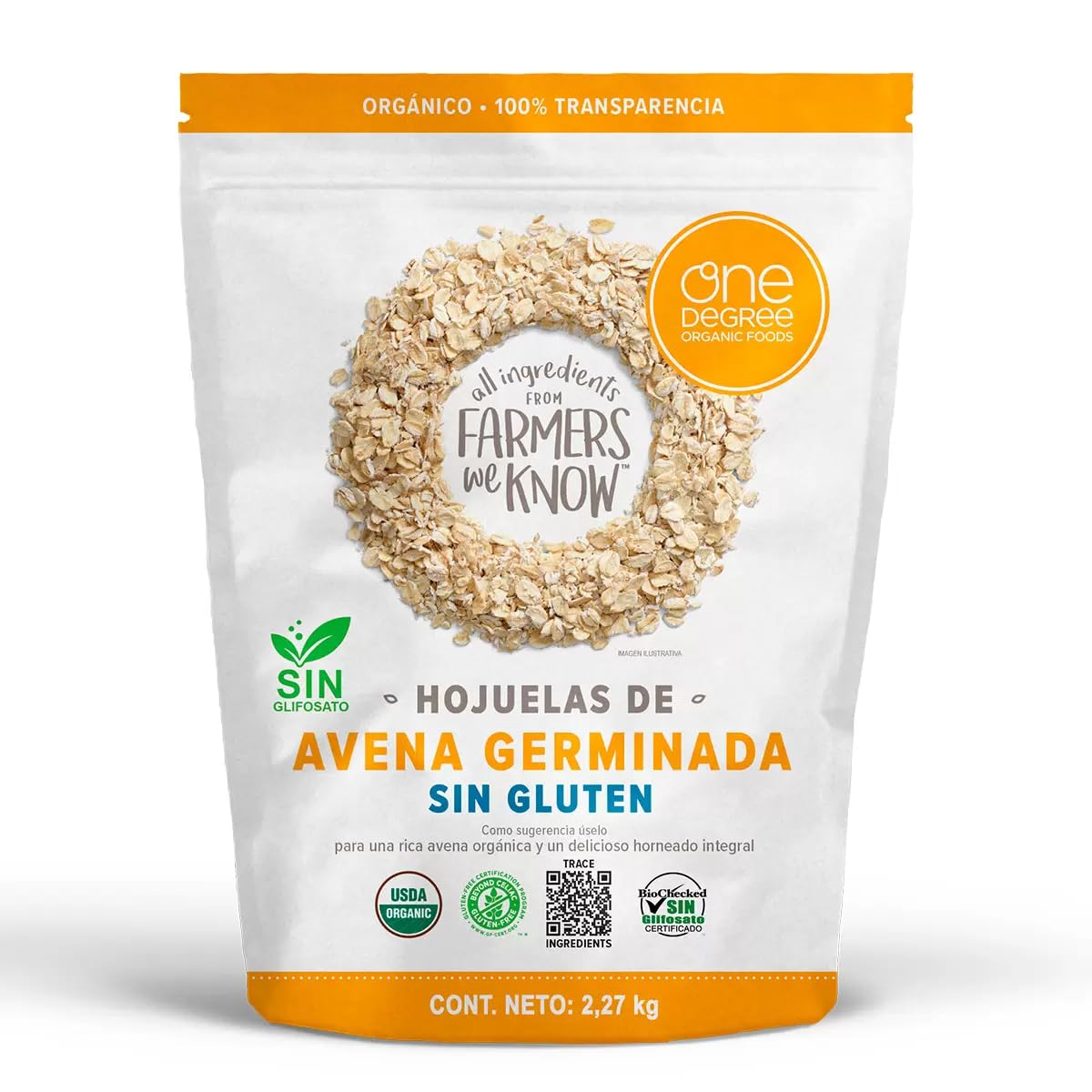 Hojuelas de avena organica germinada sin gluten farmers we know 2.27 kg ...