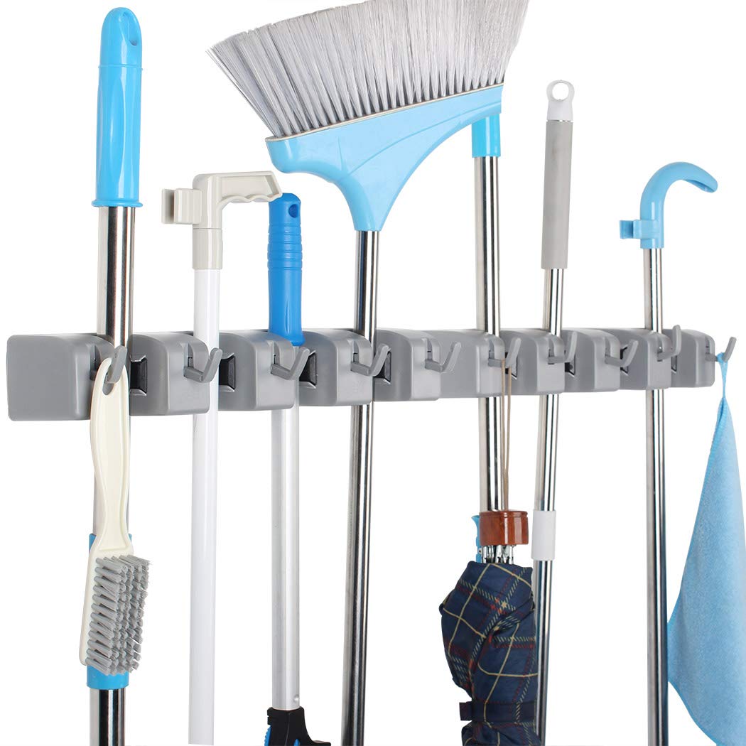 Broom Mop Holder Tidy Organizer Wall Mounted Organizer With 4 ...