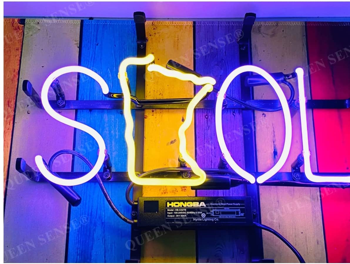 Amazon.com: Prouten Neon Signs 14"x10" Skol for Vikings Neon Sign Light ...