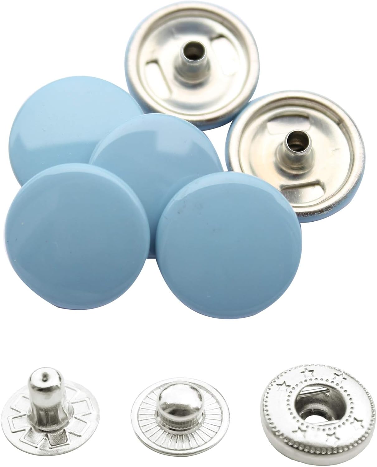 Amazon.com: Trimming Shop Grey Blue 15mm S Spring Press Studs 4 Part ...